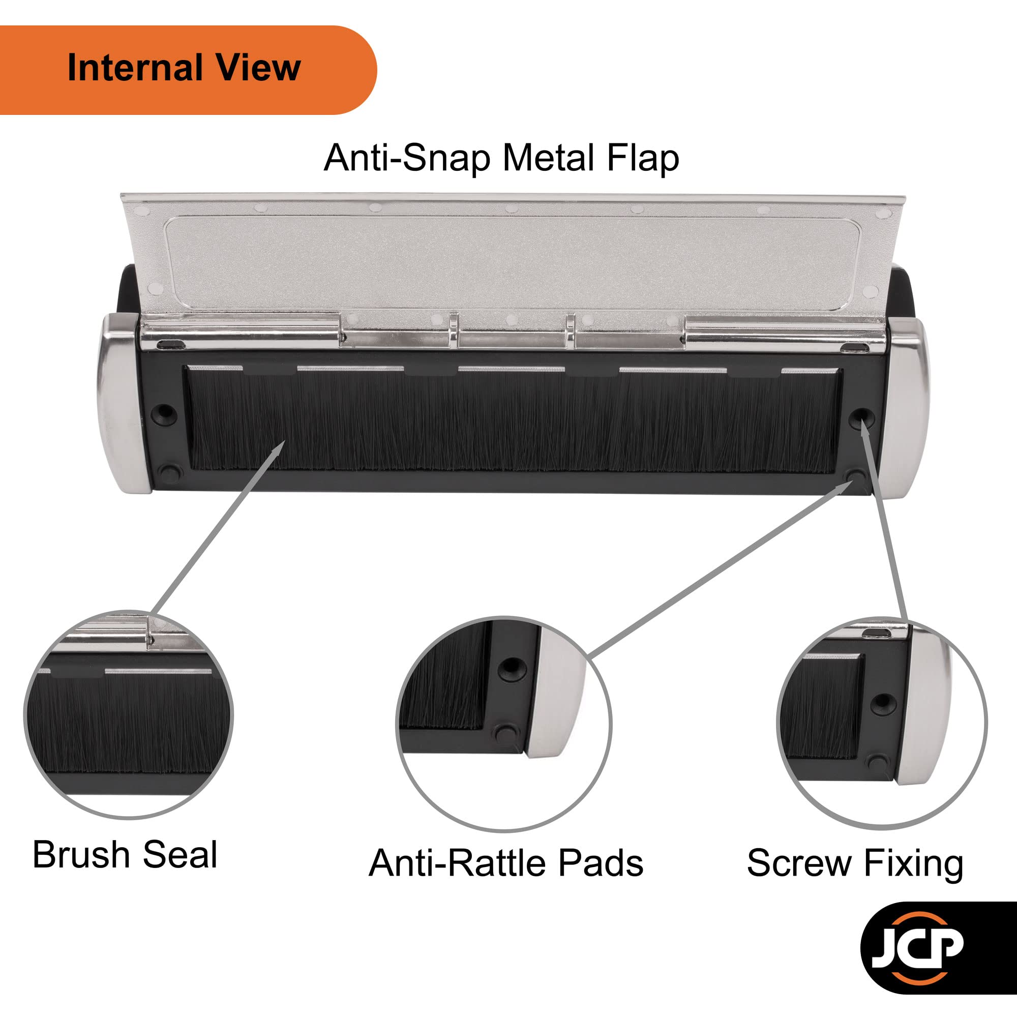 JCP 12″ Inch Letter Box, Heavy Duty GreenteQ Sprung Letterbox – Black ...