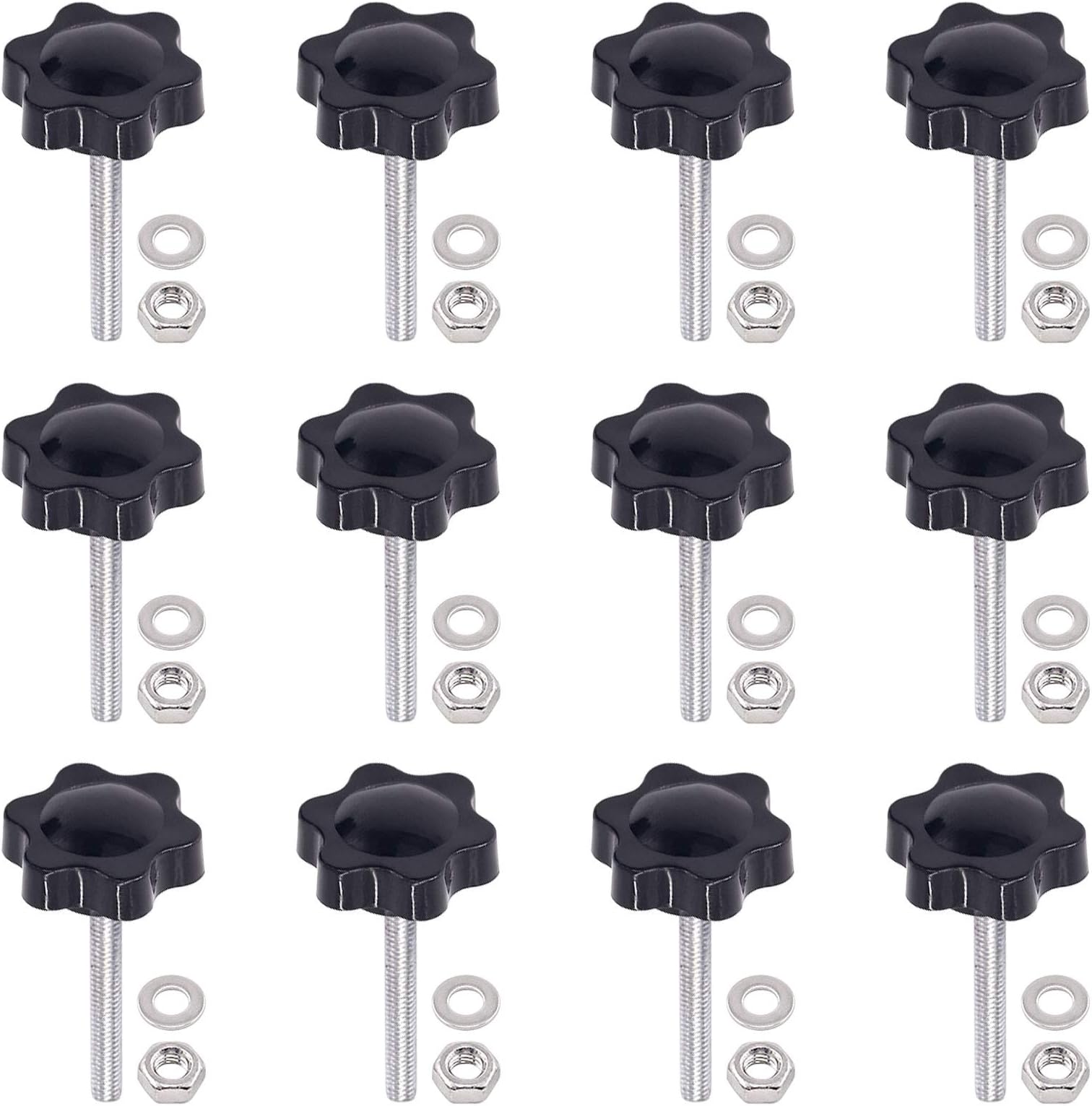 Amazon.com: uxcell Clamping Handle Screw Knobs Handle Star Knob M6 x ...