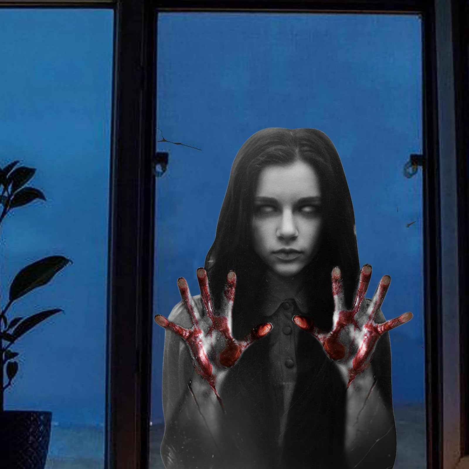 Amazon.com: Halloween Horror Window Stickers,Removable Spooky Scary ...