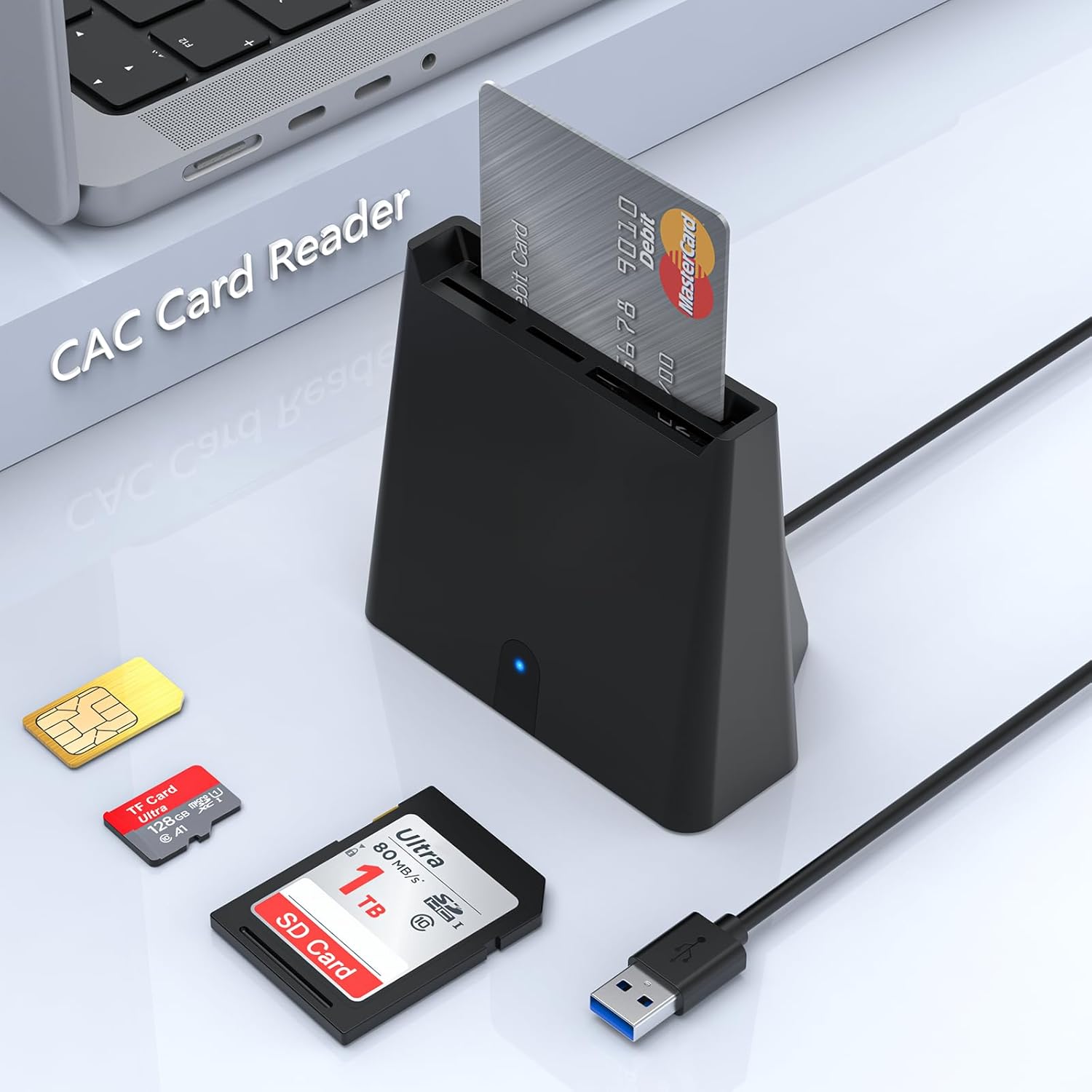 Amazon.com: USB Smart Card Reader, DOD Military USB CAC Memory Card ...