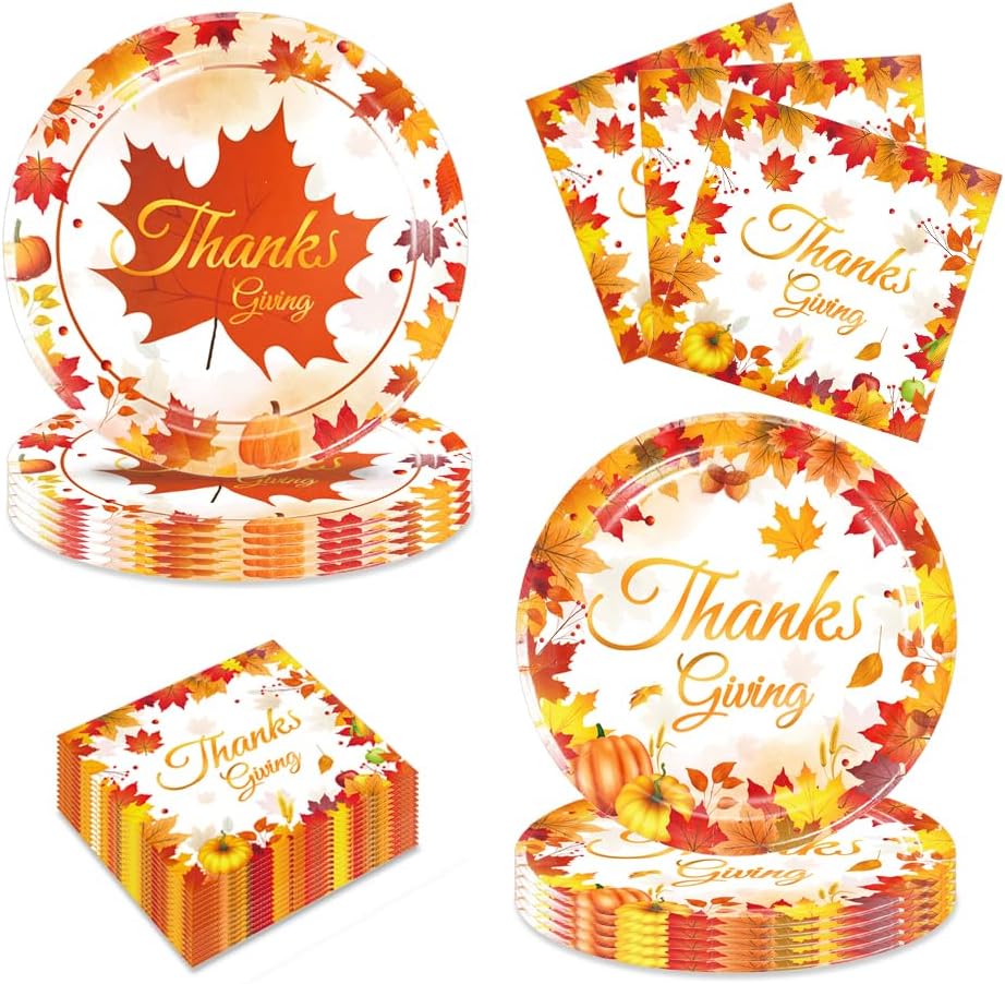 Amazon.com: Thanksgiving Party Decorations，Autumn Gold Foil Give Thanks ...