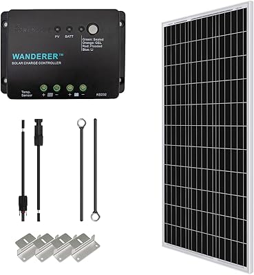 Renogy 50W Solar Panel Kit 12V rv Solar Kit, 50 watt Mono Solar Power ...