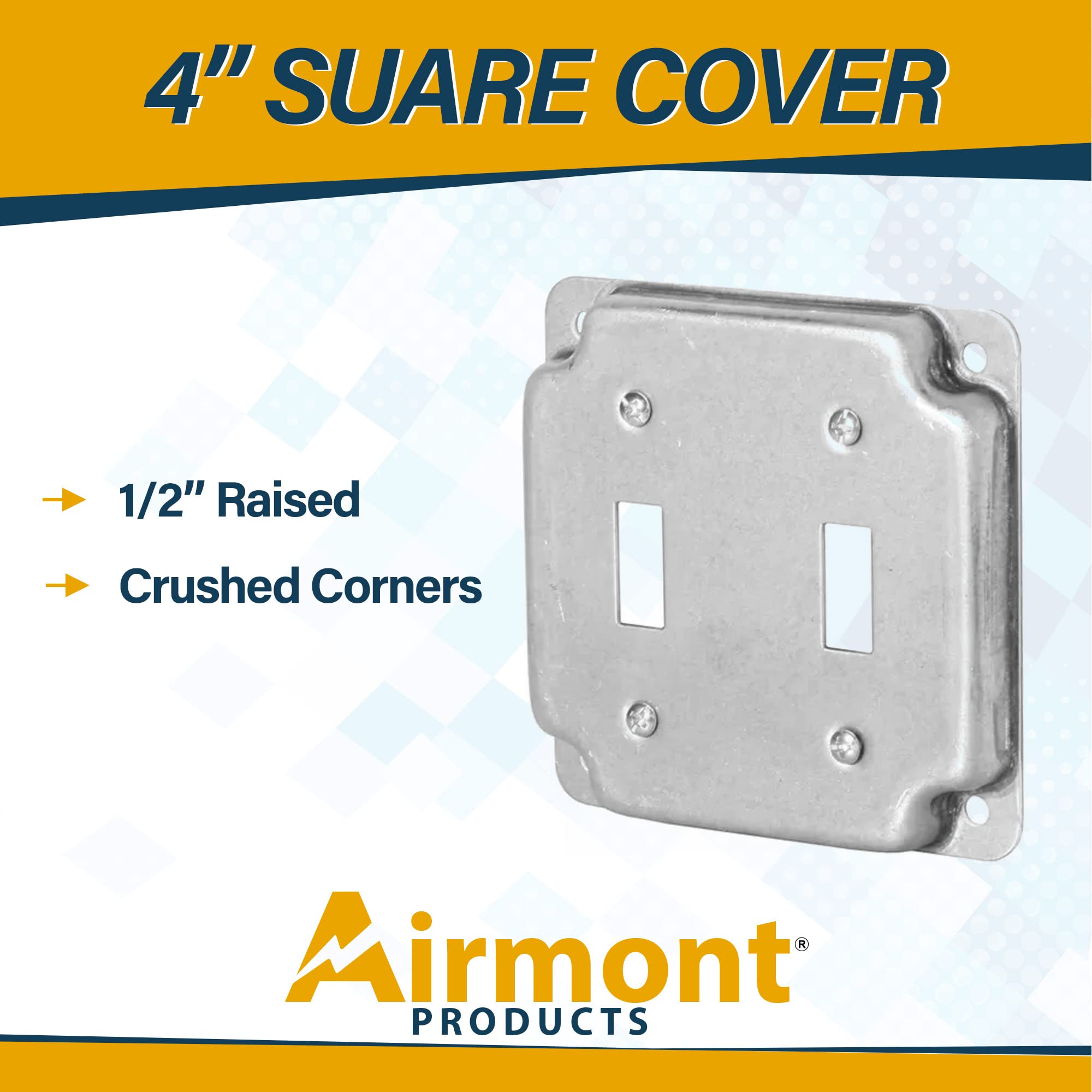 Snapklik.com : AP-12092, 4" Square Double Toggle Switch Electrical Box ...