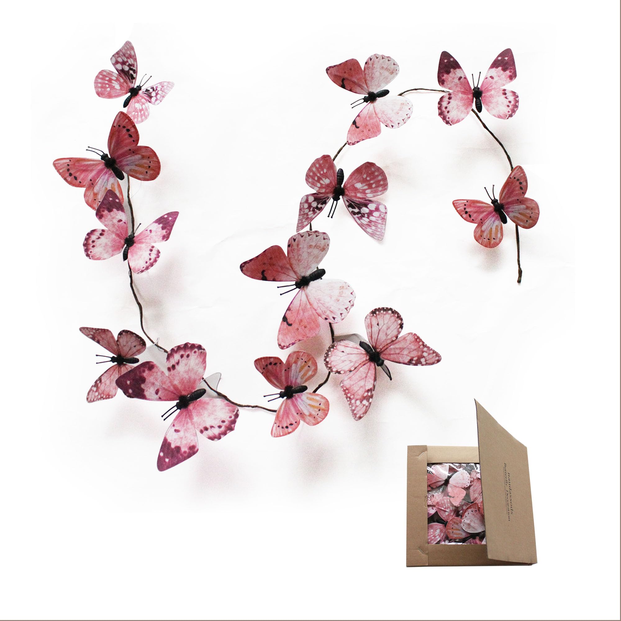 Amazon.com: Artificial Butterfly Garland, Fake Butterfly Decorative ...