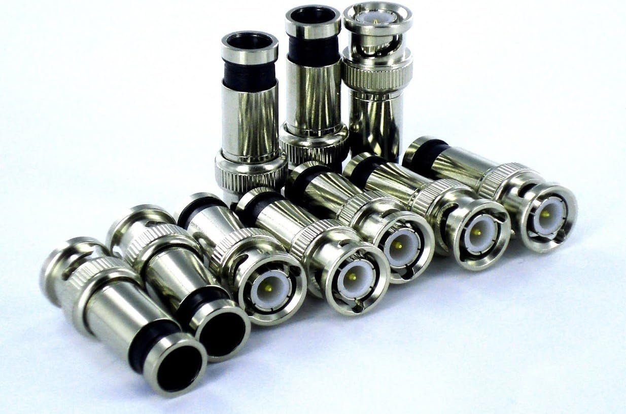 Amazon.com : BNC Male RG59 Compression Connector 10 Pack : Electronics