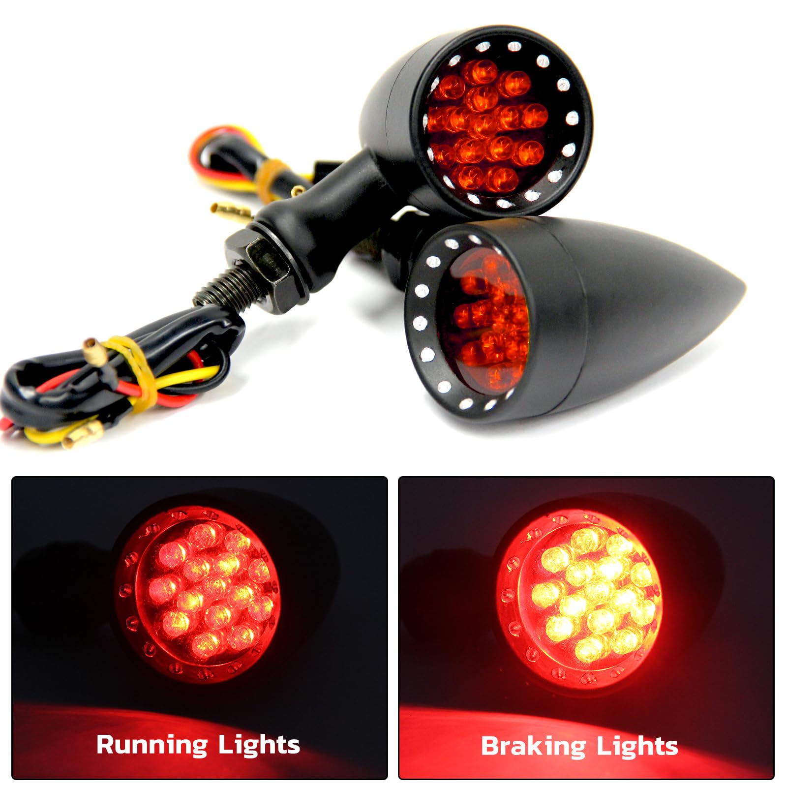 Snapklik.com : Rich Choices Red CNC Motorcycle Bullet LED Turn Signal ...