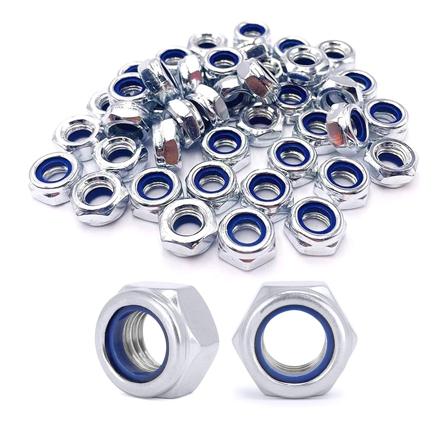 M8 Muttern Edelstahl, 50 Stück M8 Mutter A2 V2A Selbstsichernde Muttern ...