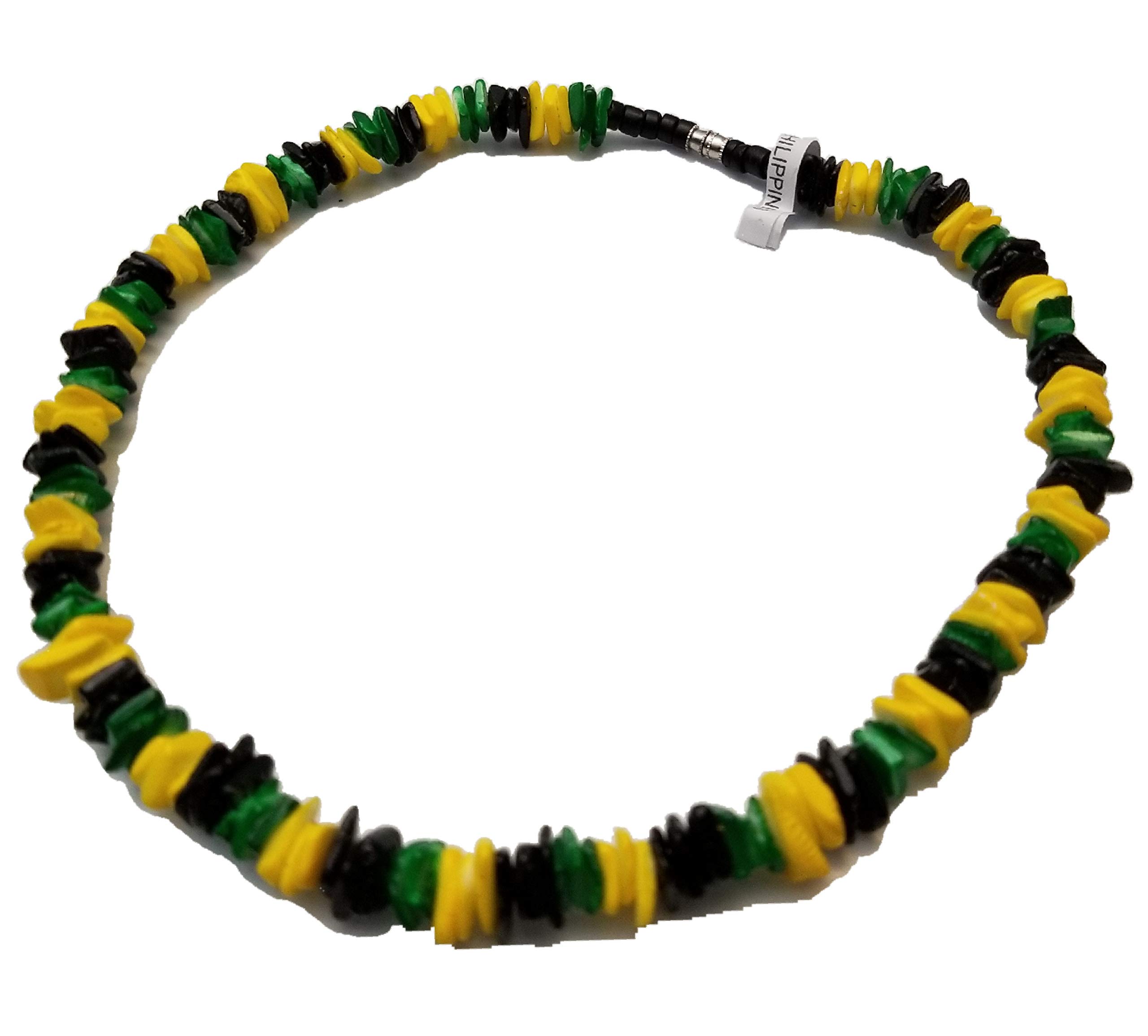 Amazon.com: Jamaica Jamaican Rasta 18'' Rasta Stripe Clam Puka Chip ...