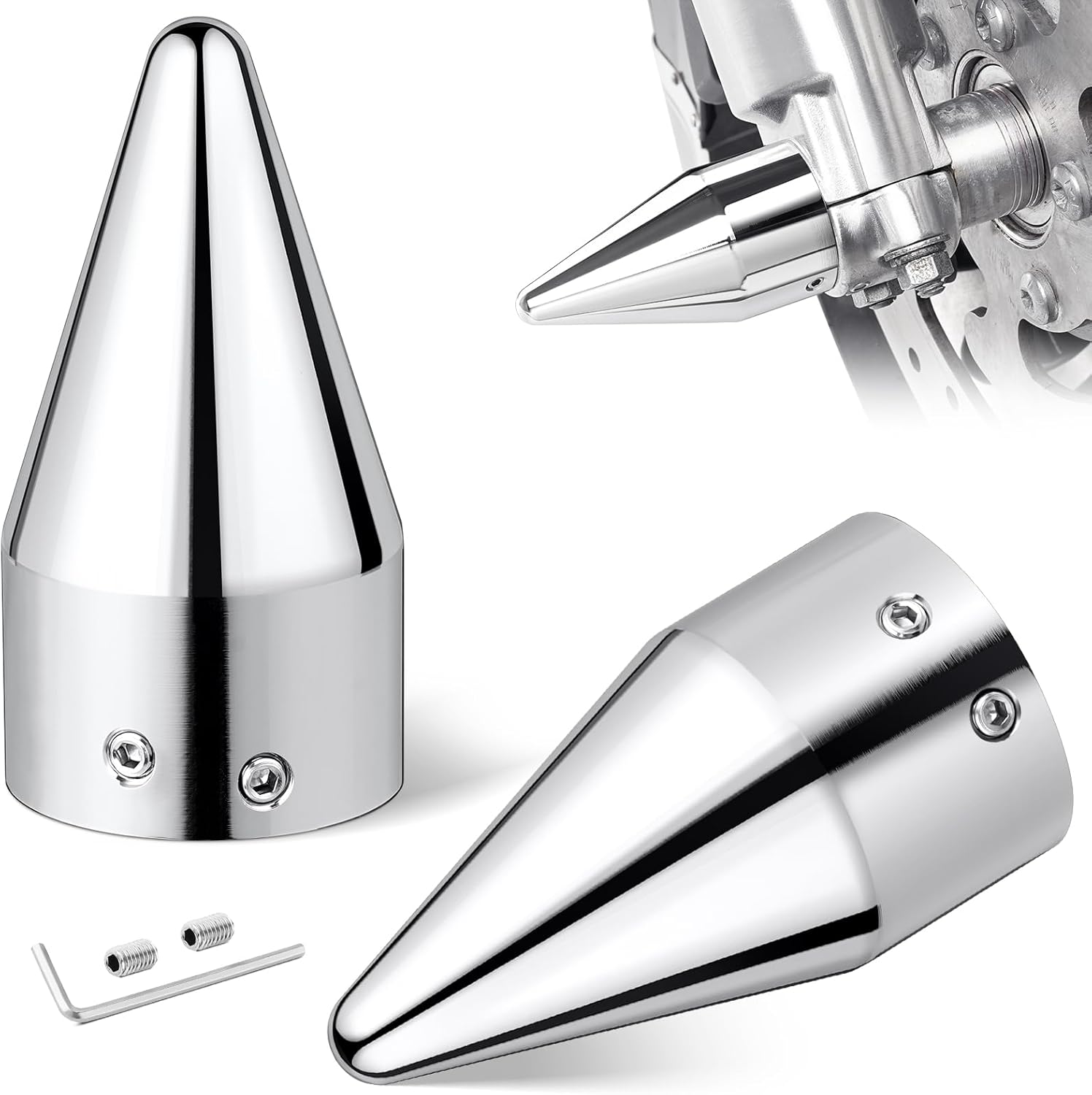 Amazon.com: PBYMT 3.6inch Front Axle Nut Caps Fit for Harley, CNC Axle ...