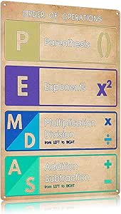 Amazon.com: JIUFOTK Order Of Operations Metal Tin Signs Order Of ...