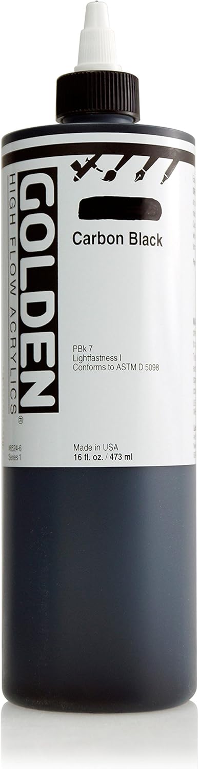 Amazon.com: Golden High Flow Acrylic Paint, 16 Ounce, Carbon Black ...