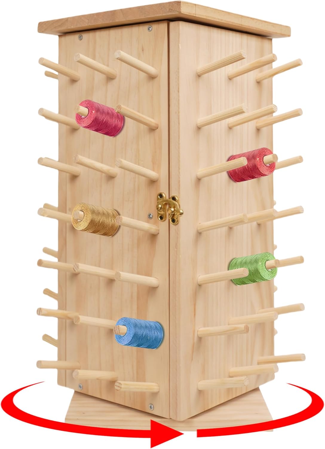 Amazon.com: 360° Fully Rotating Wooden Thread Holder，Embroidery Thread ...