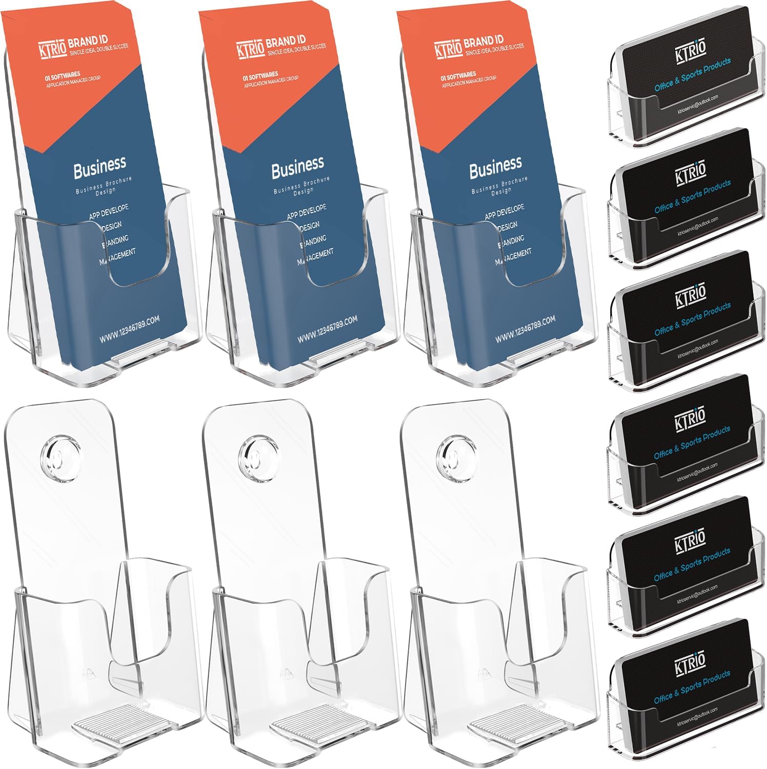 Amazon.com : KTRIO Brochure Holder Acrylic Display Stand 4 inch Wide ...