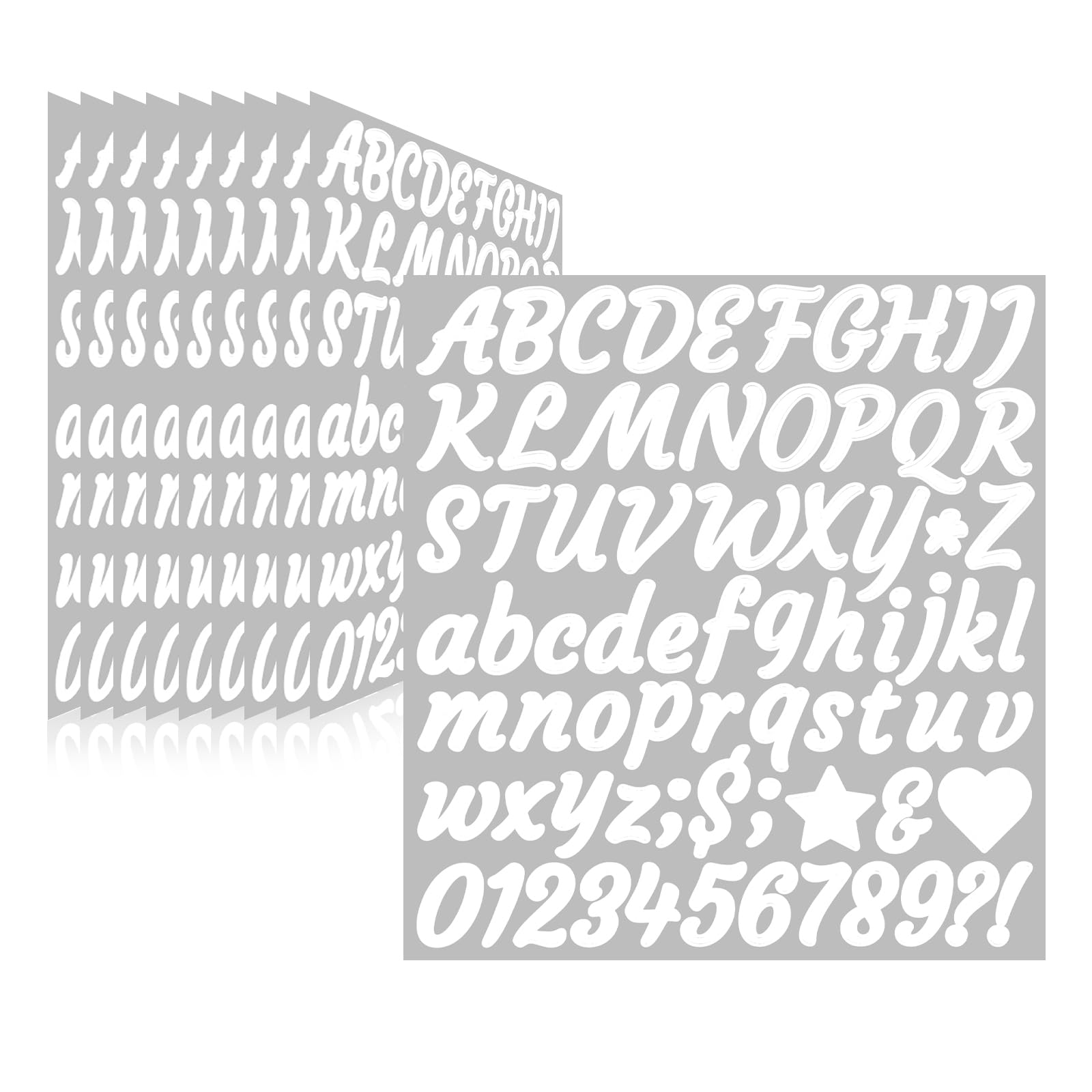 Amazon.com: Llewyn 730 Pieces 10 Sheets Letter Stickers,Self Adhesive ...