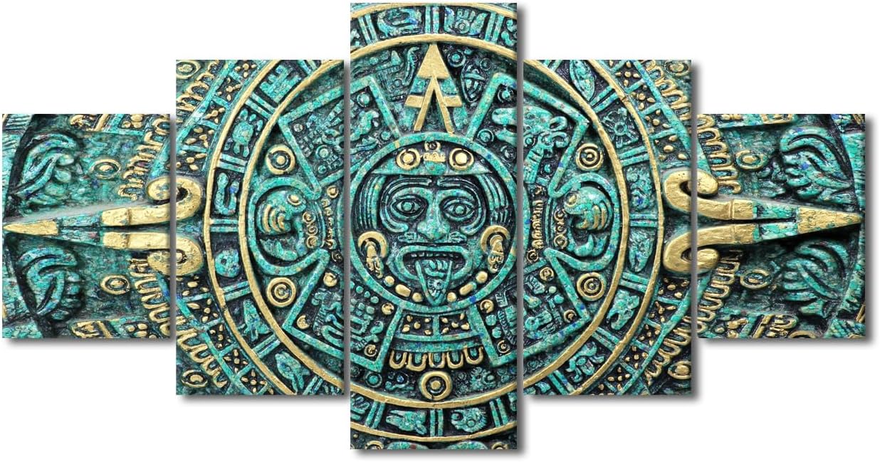 Amazon.com: Mexico Civilization Canvas Wall Art Mayan Calendar Wall Art ...