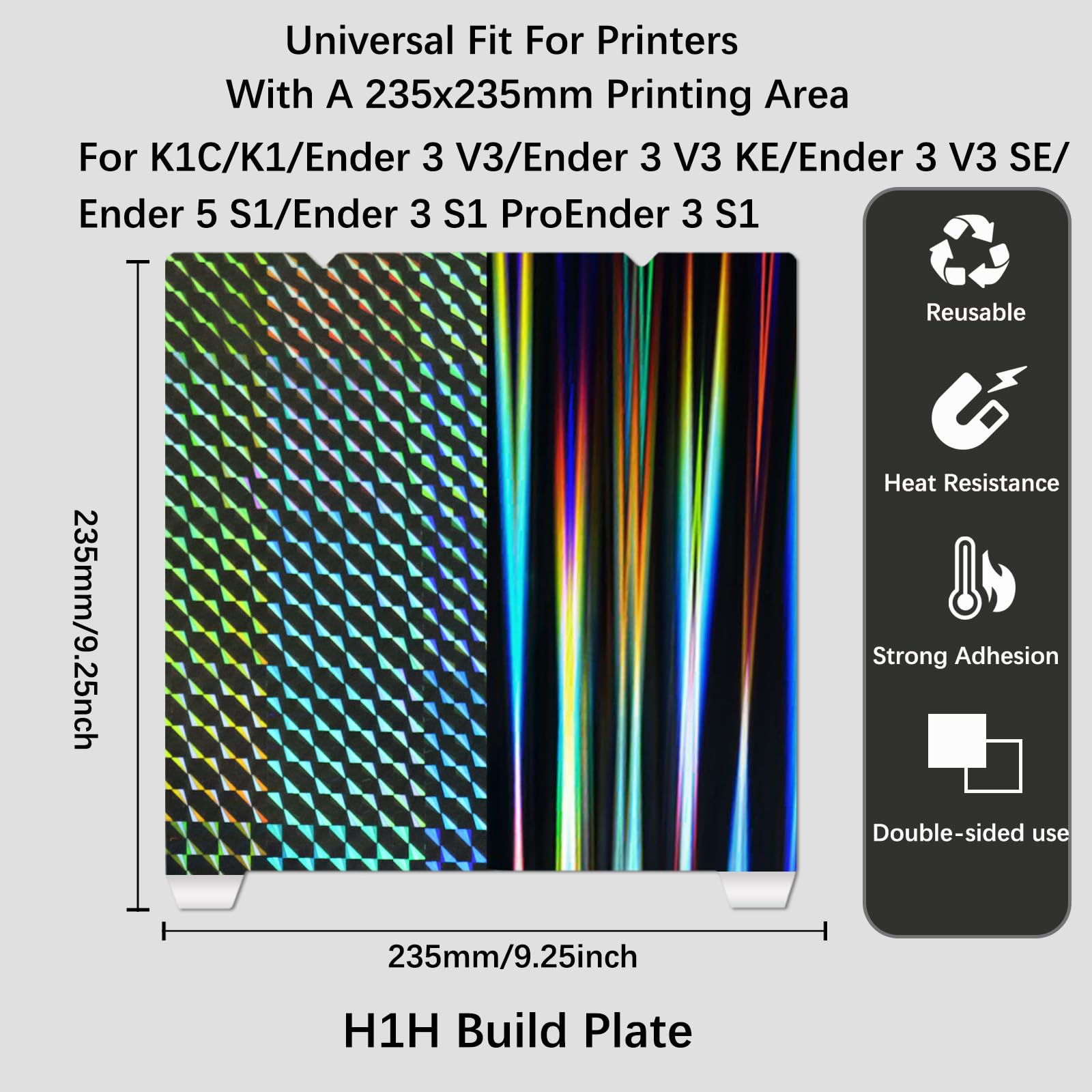 Snapklik.com : Wefuit K1 K1C H1H Build Plate 235x235mm 3D Printer Bed ...
