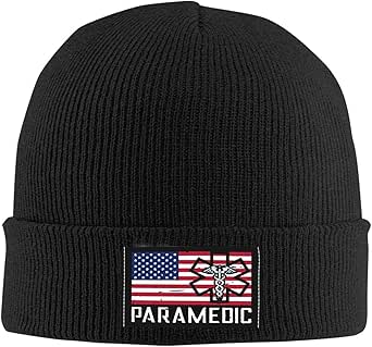 Suriohl-Paramedic-American-Flag-EMT-EMS-Beanie-Hats, Black Knit Beanie ...