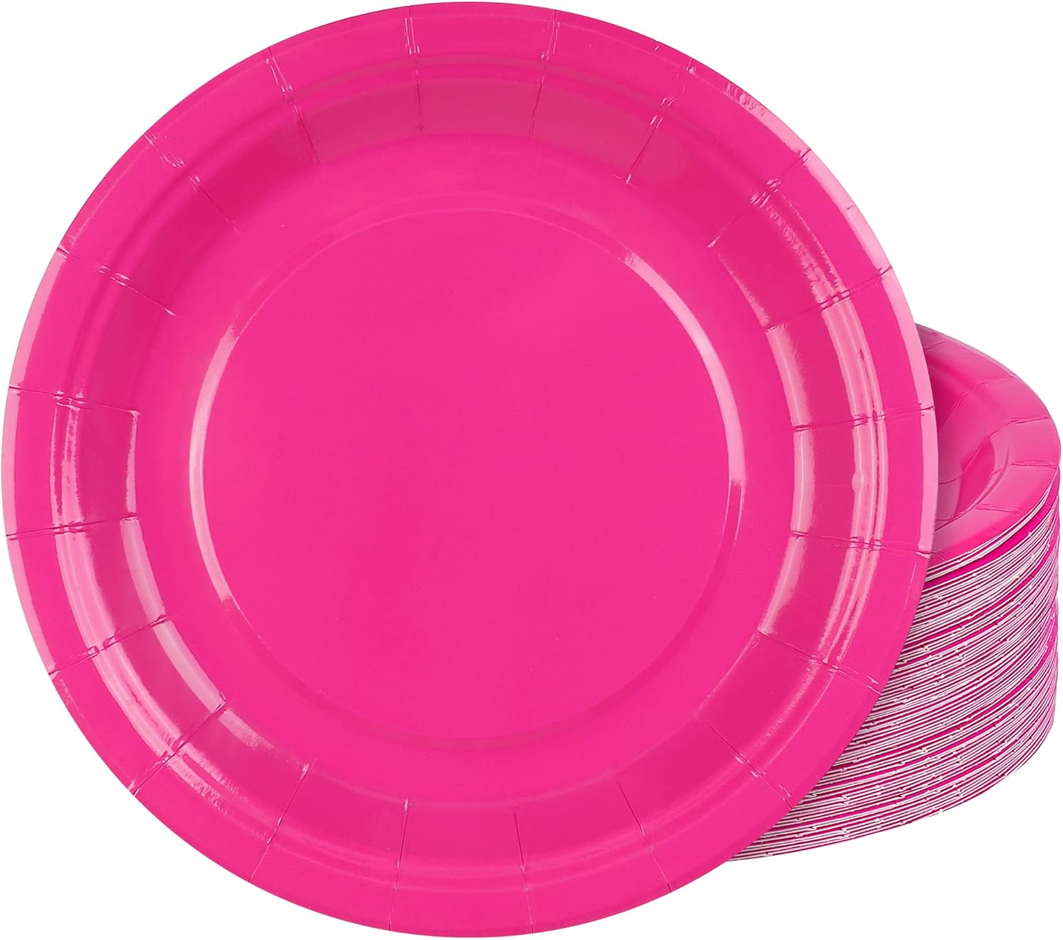 Amazon.com: Breroa 72 Pieces 9 Inch Hot Pink Paper Plates Disposable ...