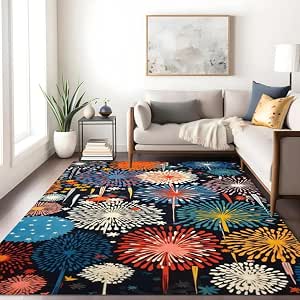 Amazon.com: Multicolor Fireworks Modern Contemporary Aesthetics Area ...