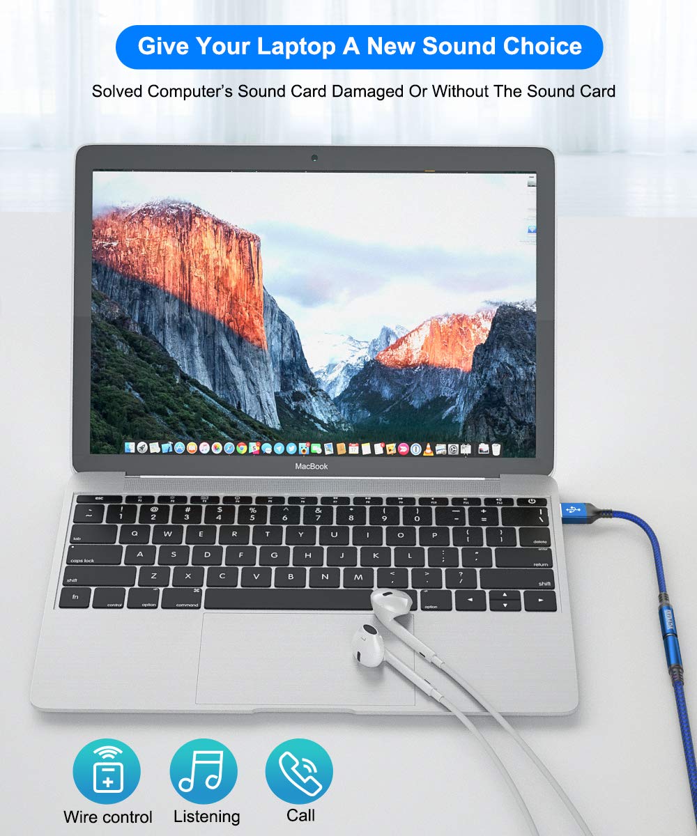 Snapklik.com : AkoaDa USB To Audio Jack Adapter(18cm), External Sound ...