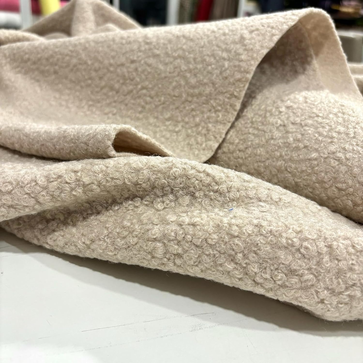 Amazon.com: TEXTILORD® Beige Boucle Fabric, Designer Boucle,Upholstery ...