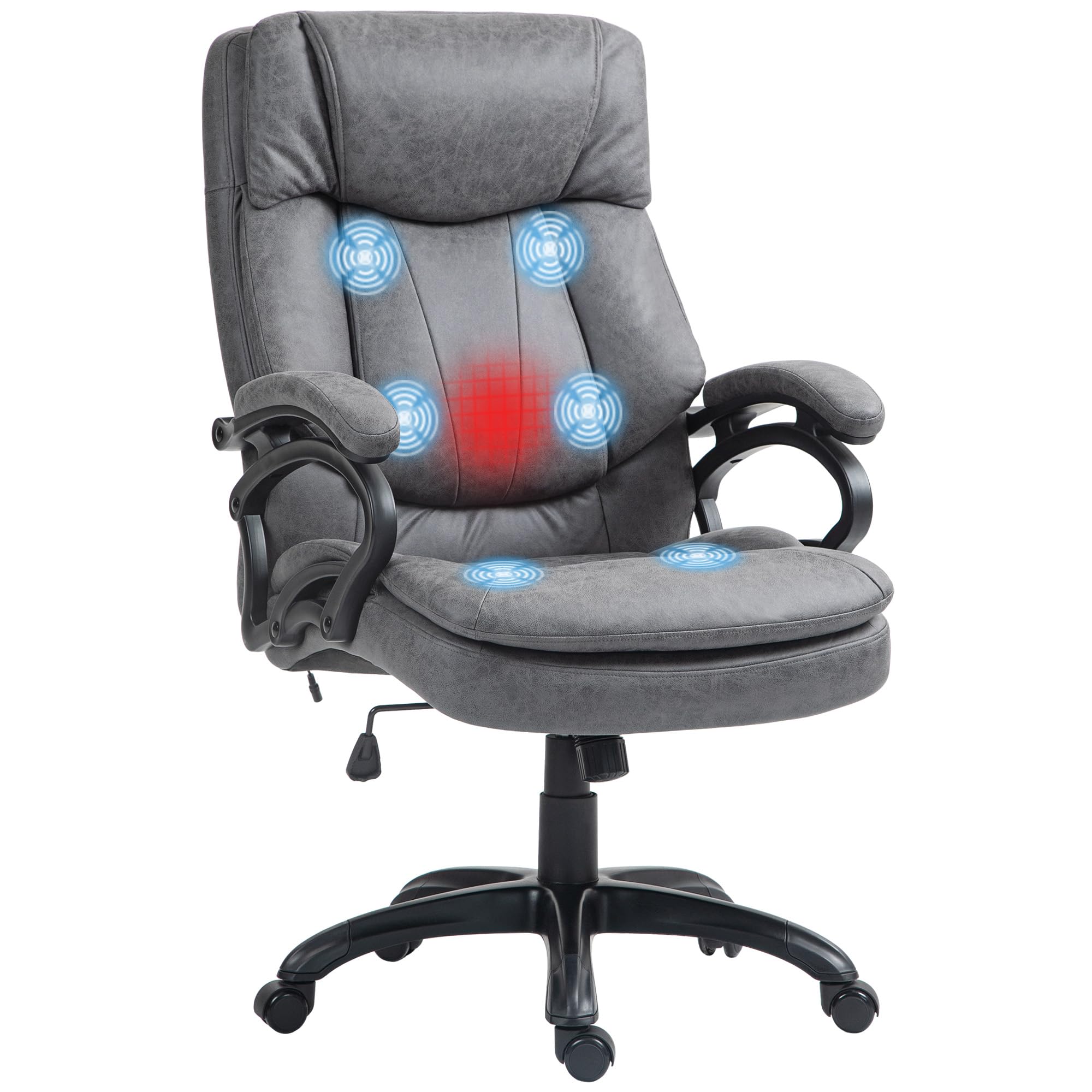Amazon.com: HOMCOM Massage Executive Office Chair with 6 Vibration ...