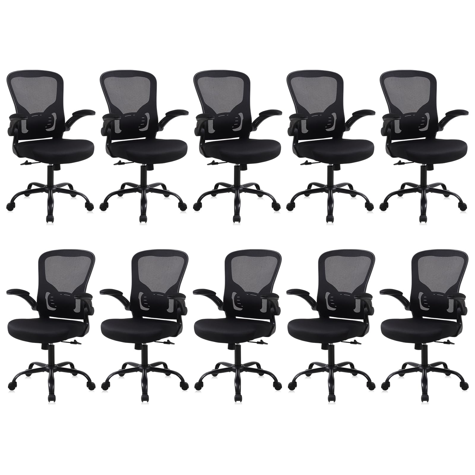 Amazon.com: Flysky Ergonomic Office Desk Chair Set of 10 - Breathable ...