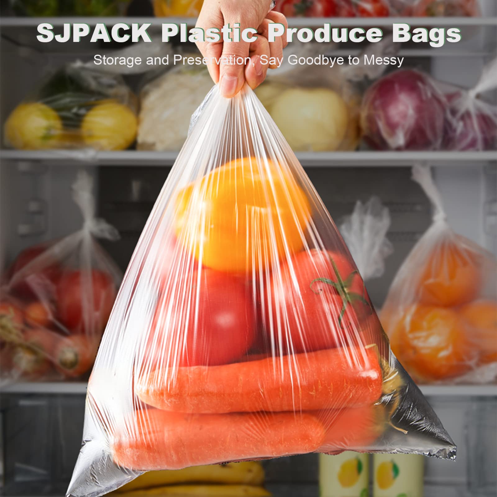 Snapklik.com : Plastic Produce Bag, Clear Food Storage Bags, 12 X 16 ...