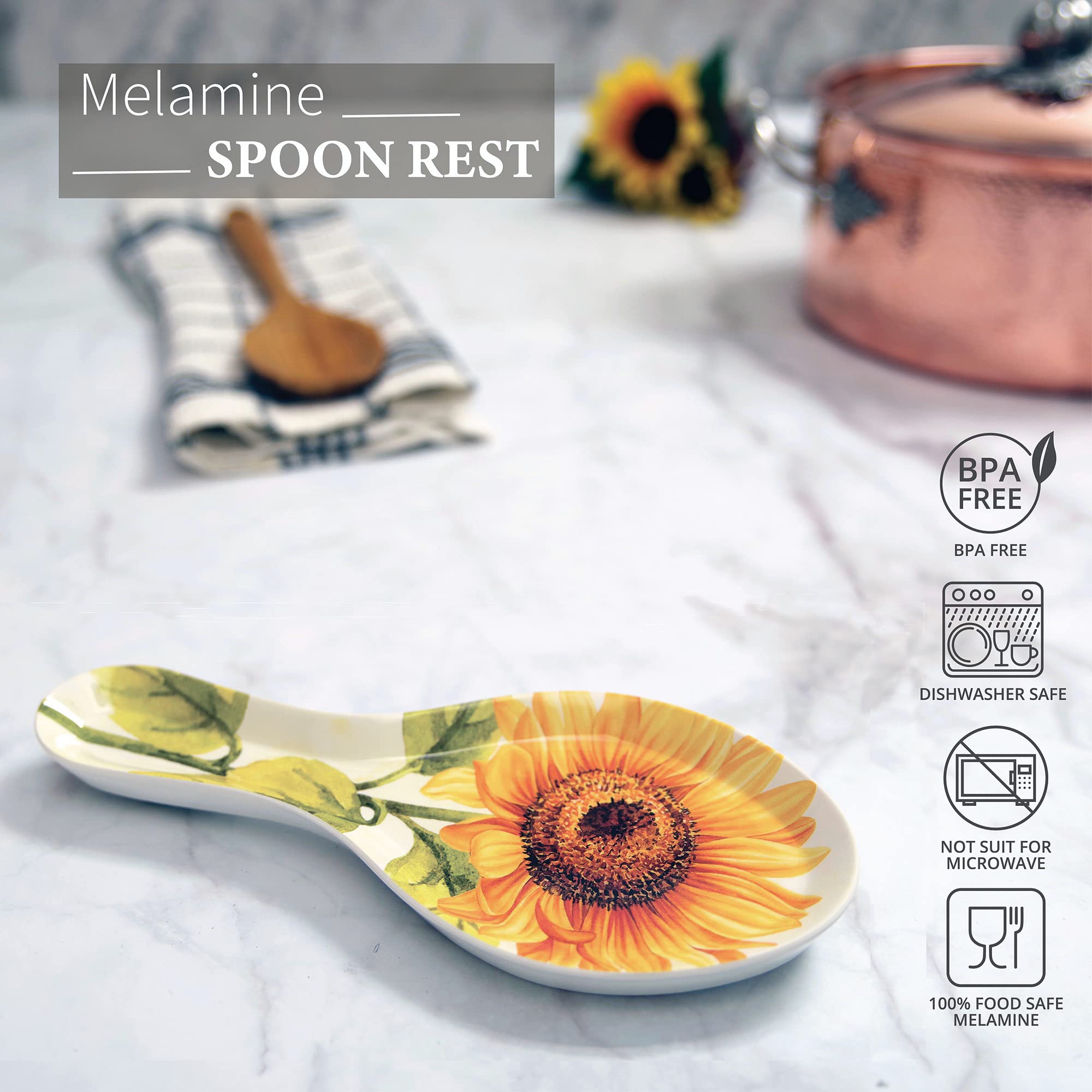 Snapklik.com : ware Sunflower Melamine Spoon Rest, Cooking Spoon Holder ...