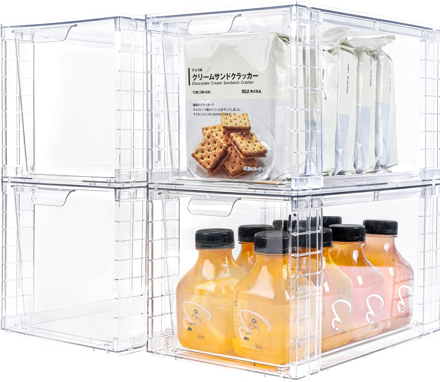 Amazon.com: Zero Zoo 4Pack Large Stackable Storage Drawers,Clear ...