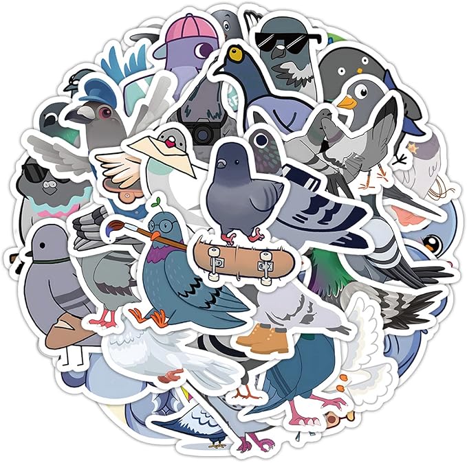Amazon.com: 60pcs Pigeon Cute Stickers for Scrapbook, Dove Bird ...