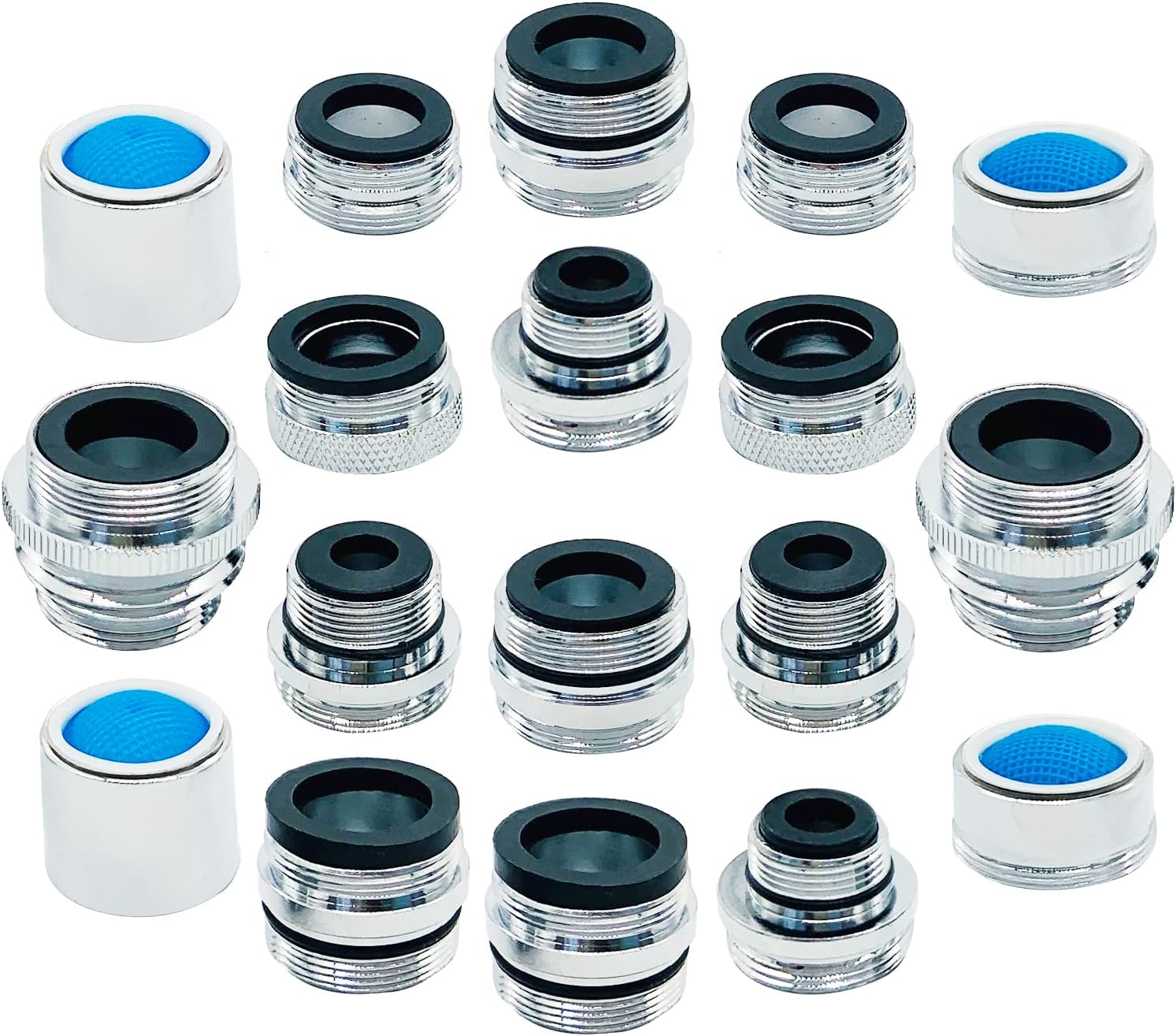 18 Pieces Faucet Adapter Kit,Male Female Kitchen Faucet Adapter,Brass ...