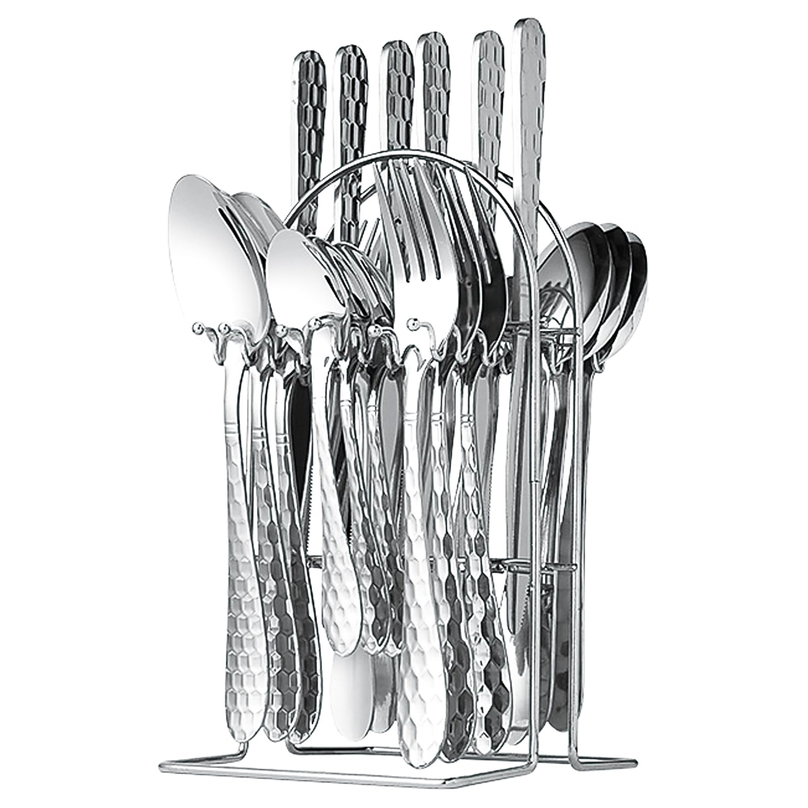 Amazon.com | 24 Pieces Silverware Set, Stainless Steel Flatware Set ...