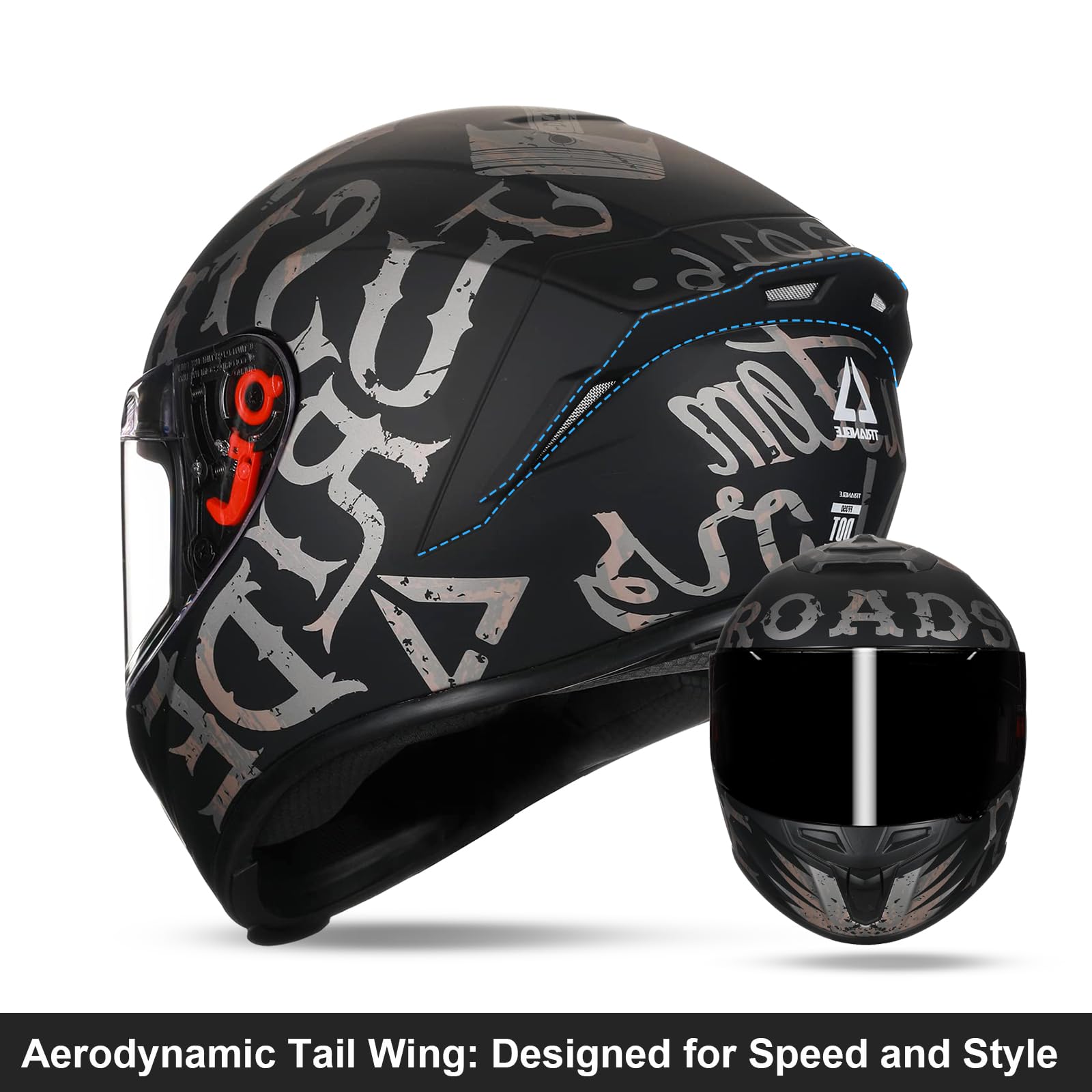 Snapklik.com : TRIANGLE Motorcycle Helmet For Adults, Full Face ...