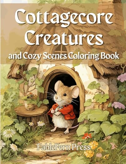 Amazon.com: Cottagecore Creatures and Cozy Scenes Coloring Book: A ...