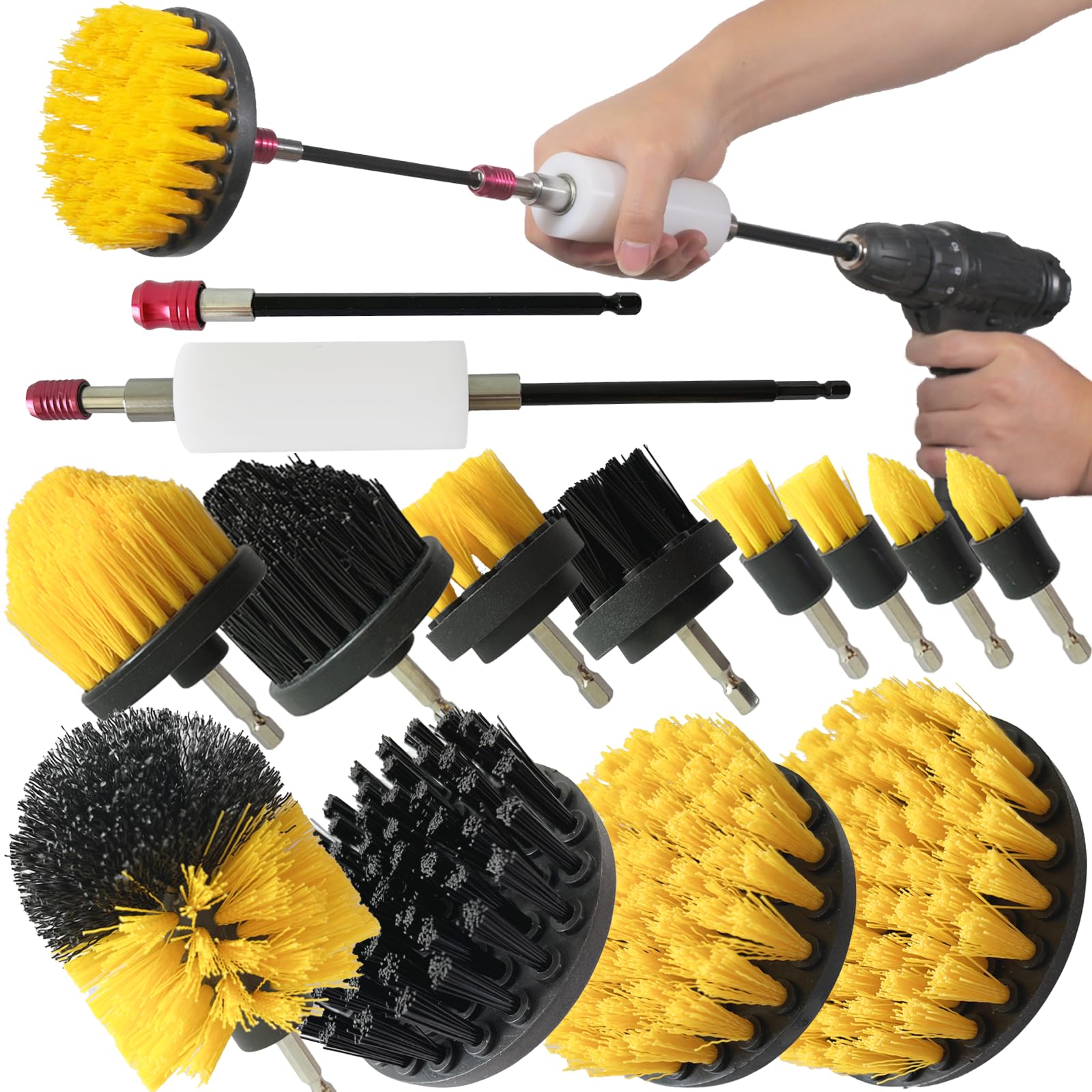 Amazon.com: ADGYULB Drill Brush Attachment Set with Extend Long ...