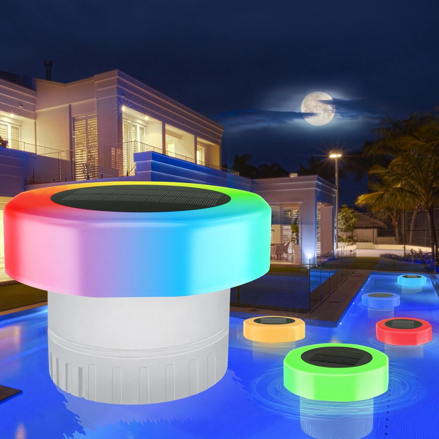 Amazon.com : Semlos Pool Chlorine Floater with 8 Color-Changing LED ...