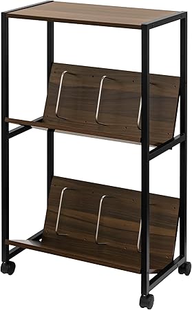 Amazon.co.jp: ottostyle.jp ファイルラック A4 デスク周りをスッキリ整頓 ファイルワゴン キャスター付き ファイル収納 多目的ラック [3段] [ウォールナット ...