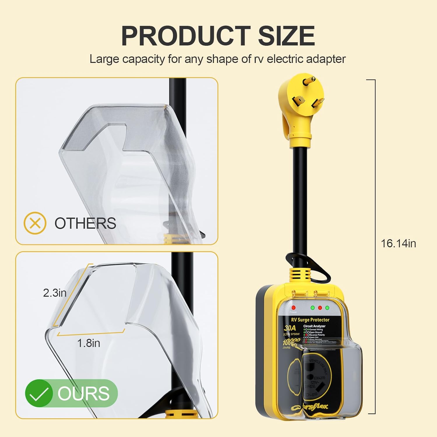 Marsflex Rv Surge Protector, 30amp Rv Circuit Analyzer, 10000 Joules ...