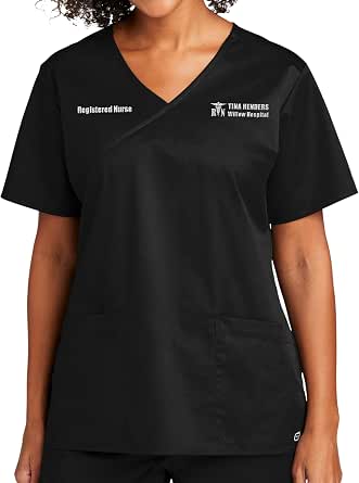 Amazon.com: Custom Embroidered Scrub Top Add Your Embroidery Text Name ...