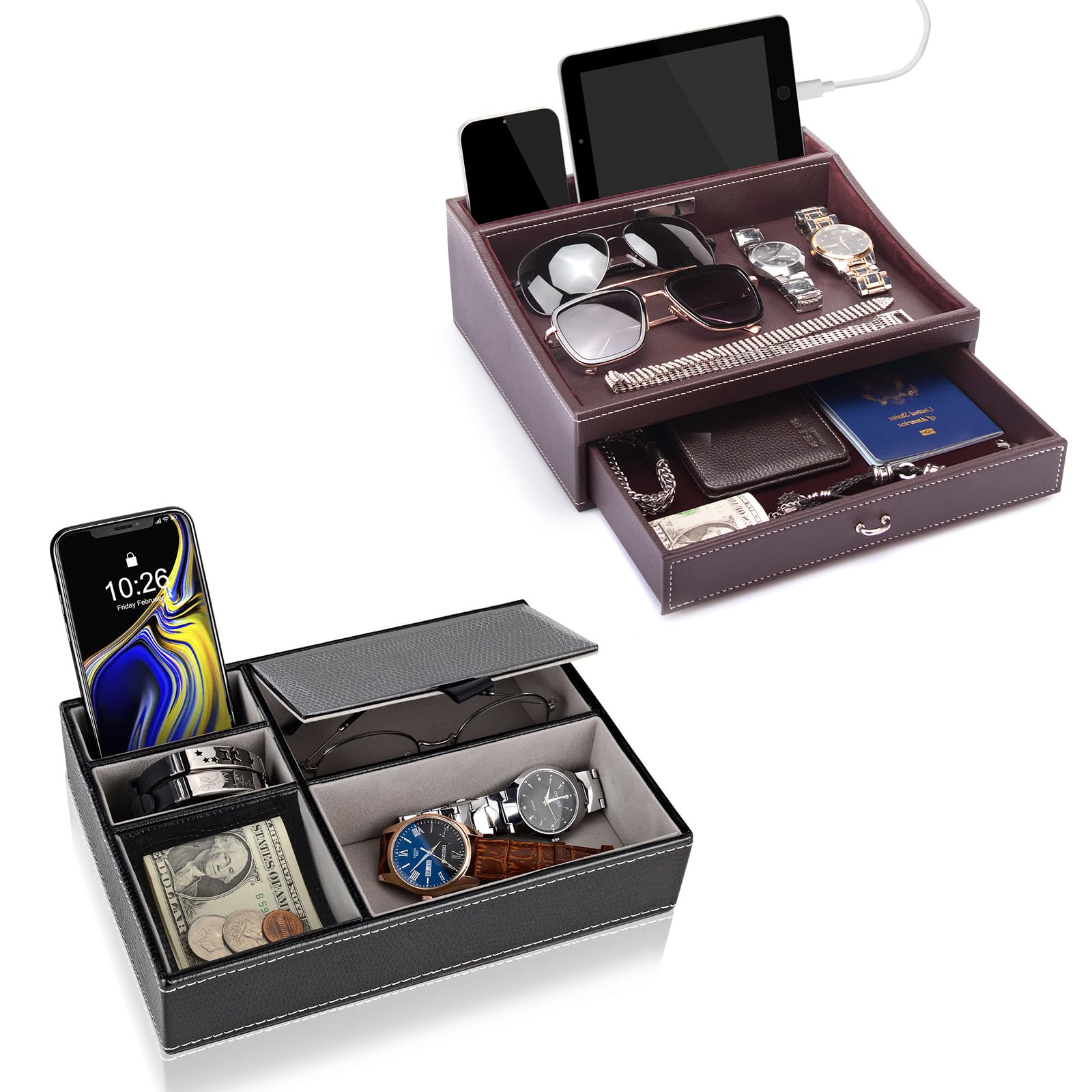 Amazon.com: Baoyun Fathers Day Nightstand Organizer, Mens Jewelry Box ...