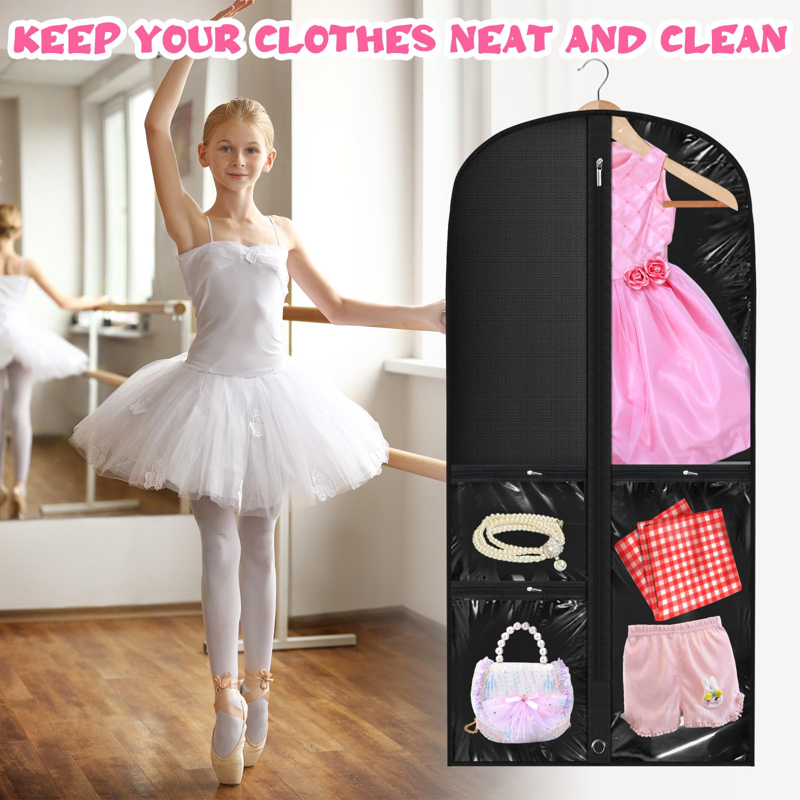 Paterr 10 Pcs 50 Inch Transparent Dance Costume Garment Bag Plastic ...