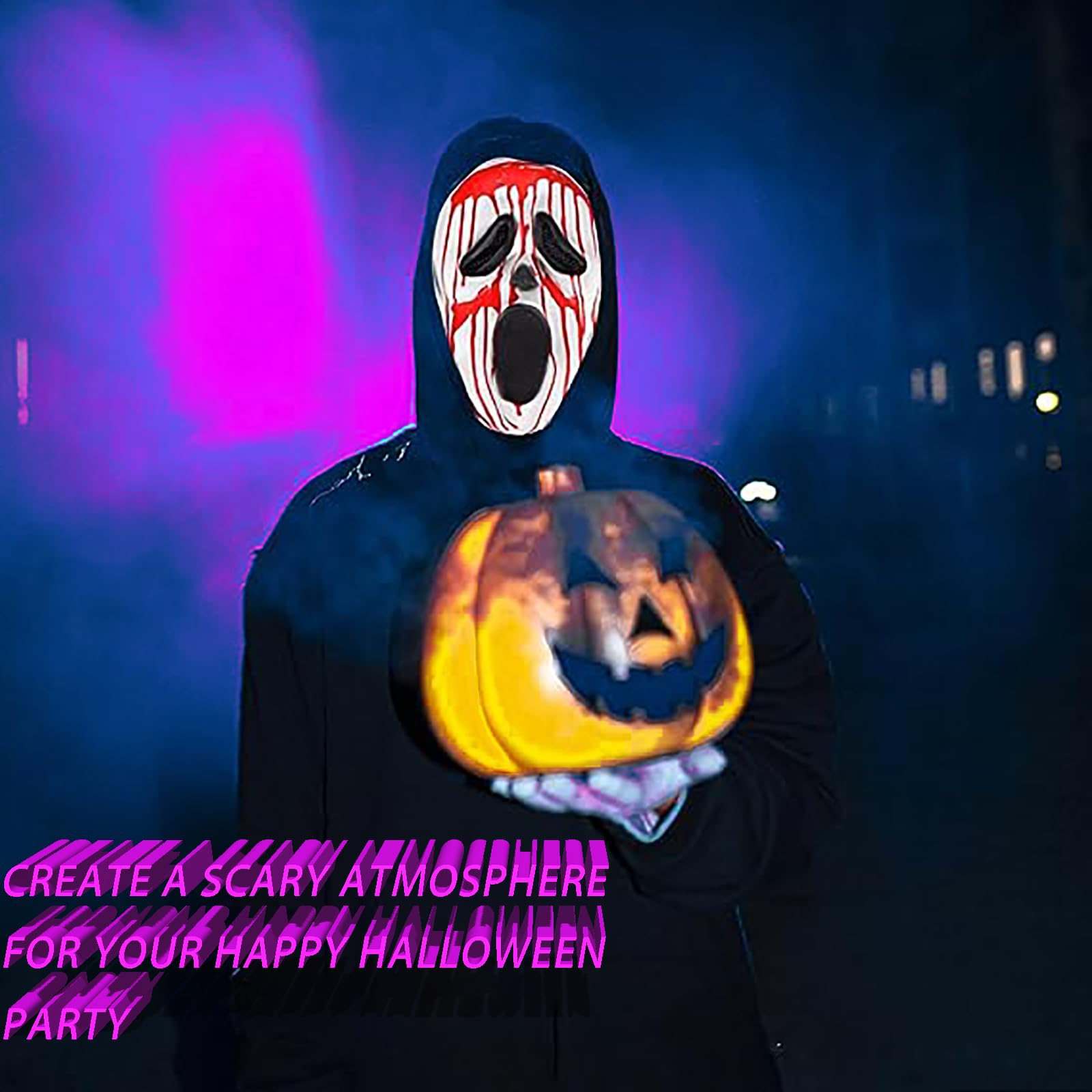 Lemotoy Halloween Mask,Bleeding Scream Mask,Scary Mask Horror Ghost ...