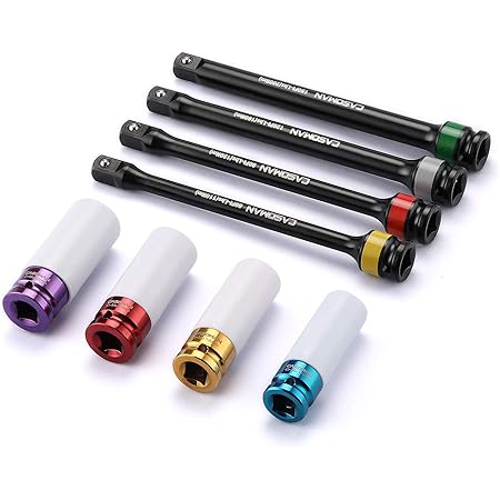 Torque Extension Tool Set with 90-120 ft-lb Torque Sticks 8pc 1/2 Drive ...