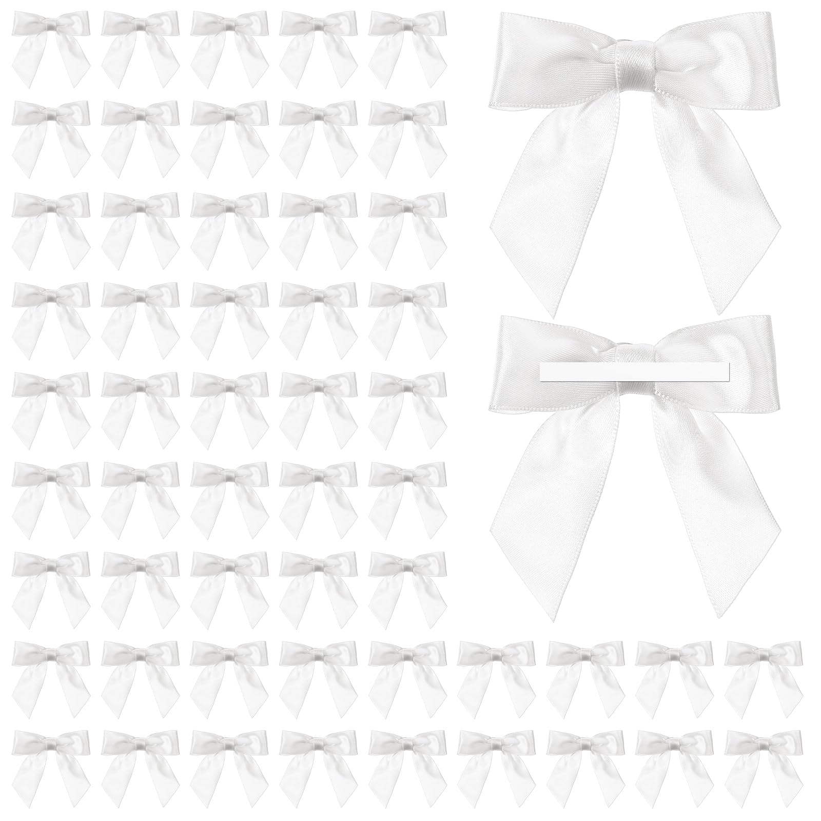 Amazon.com: Daifunli 60 Pcs Satin Ribbon Bows Self Adhesive Satin Bows ...