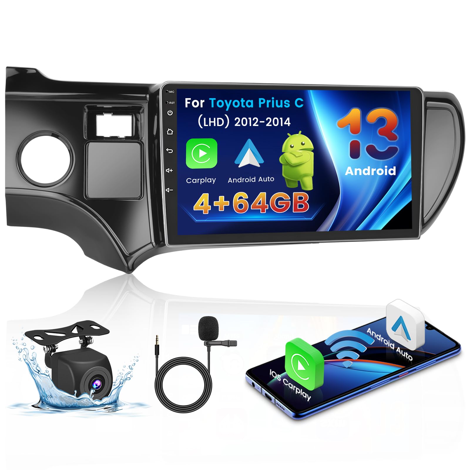 Snapklik.com : 8Core 4+64G Car Stereo For Toyota Prius 2012-2014