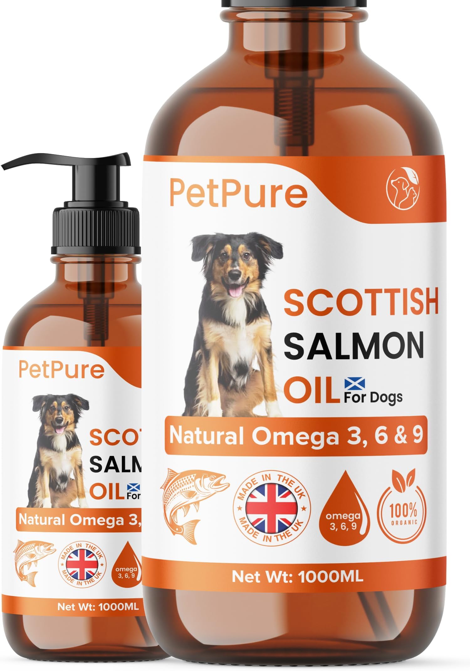 Pippa & Max Scottish Salmon Oil for Dogs & Pets (1ltr) - Pure Omega 3, 6 & 9 Fish Oil Liquid ...