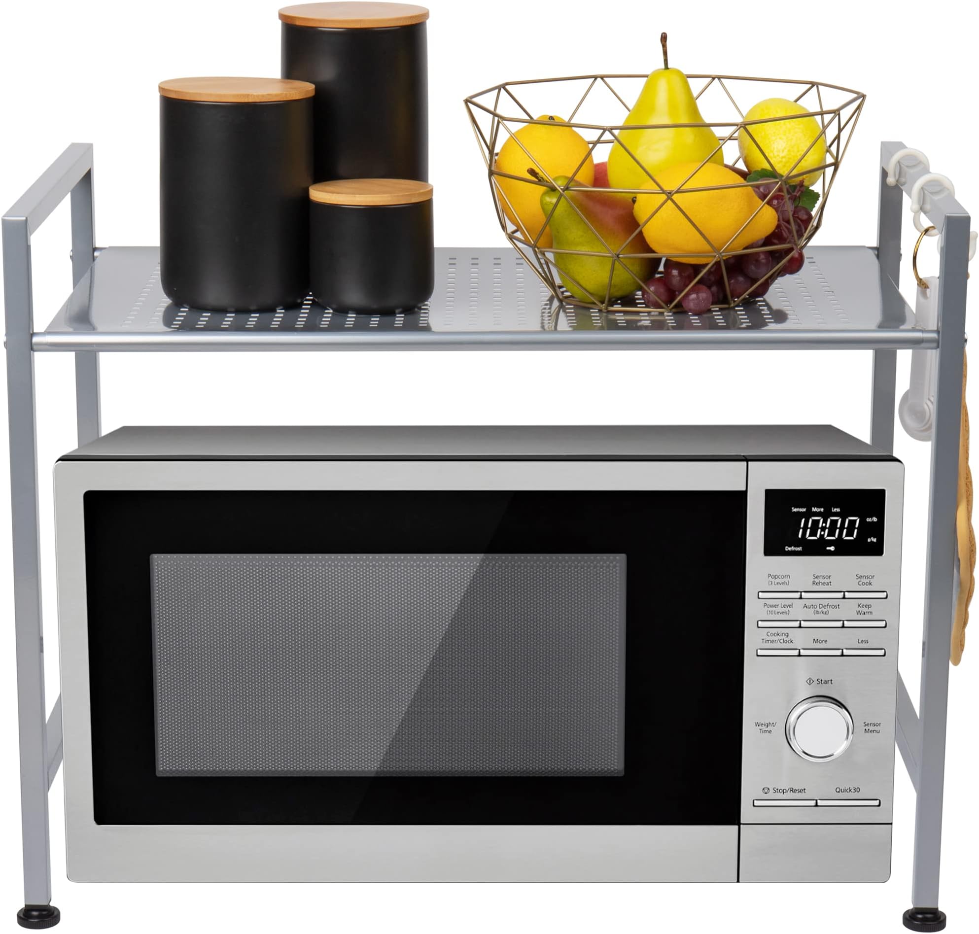 Amazon.com - Double Stainless Steel Microwave Oven Rack/Kitchen Desktop ...
