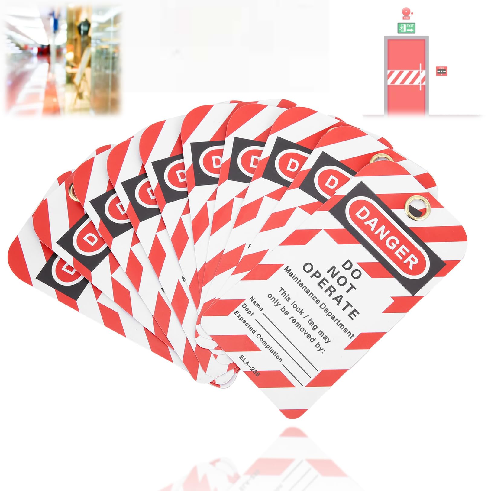 Lockout Tagout Tags,10PCS Lock Off Label Front and Back Label Safety ...