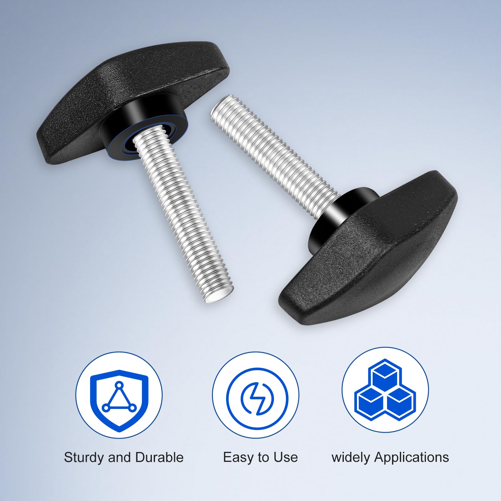 Snapklik.com : M6 X 20mm Tee Wing Thumb Screws, Plastic T Handle ...